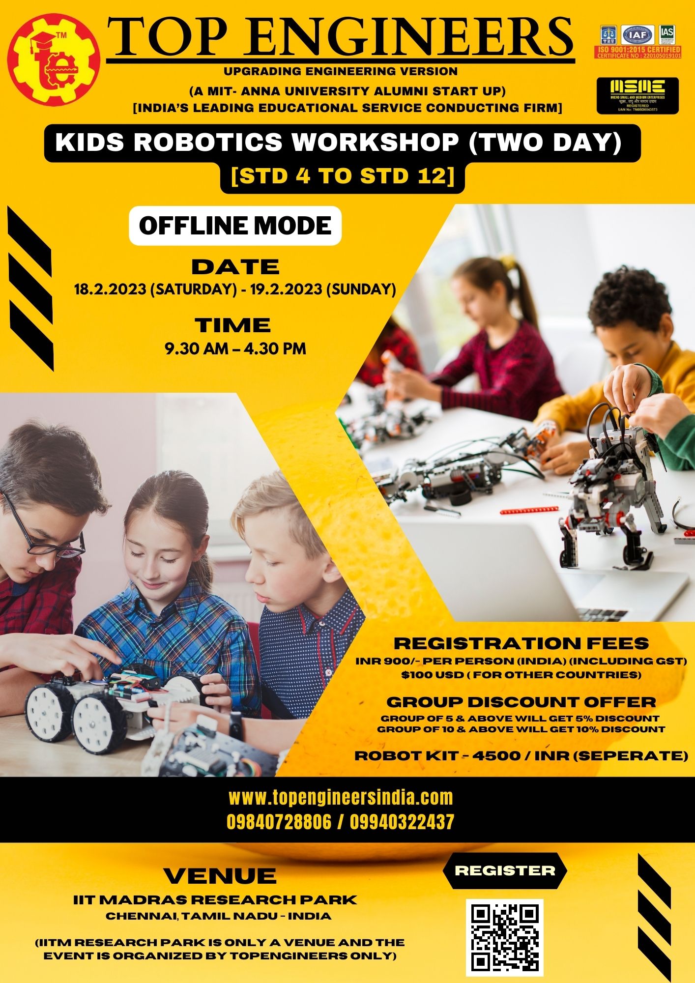 KIDS ROBOTICS WORKSHOP ( TWO DAY ) 2023, Top Engineers, Robotics ...