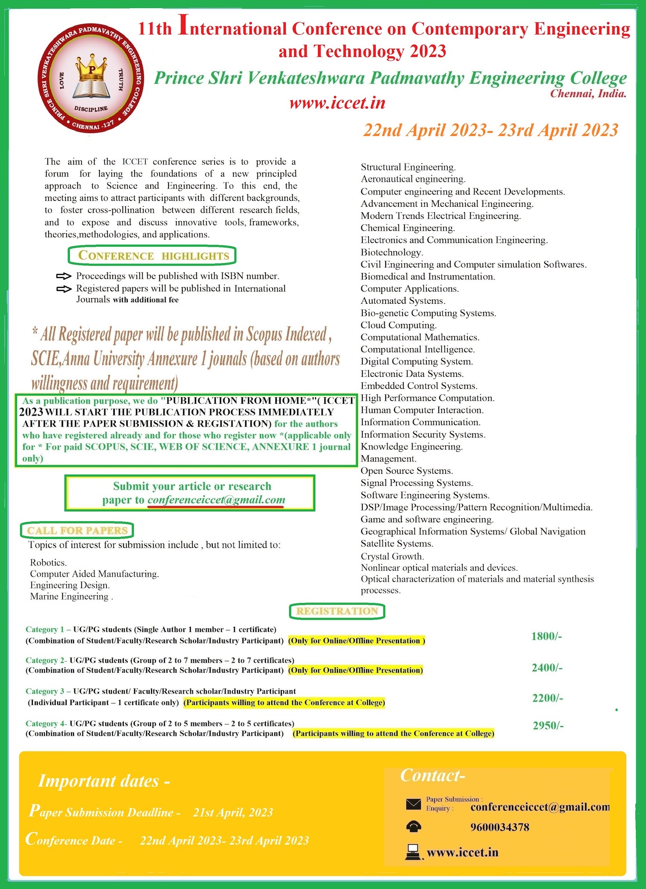 11th International Conference on Contemporary Engineering and ...