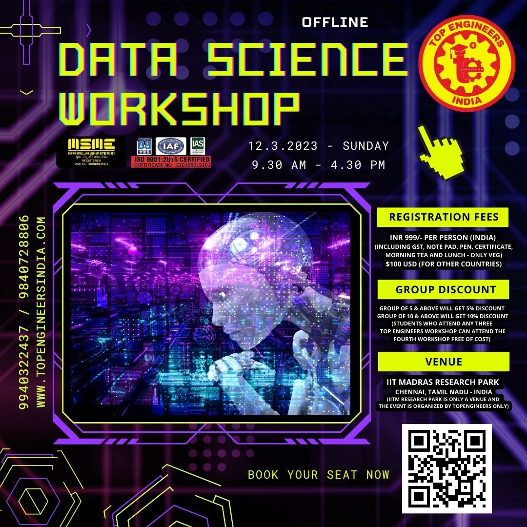 Data Science Workshop 2023, Top Engineers, Workshop, Chennai