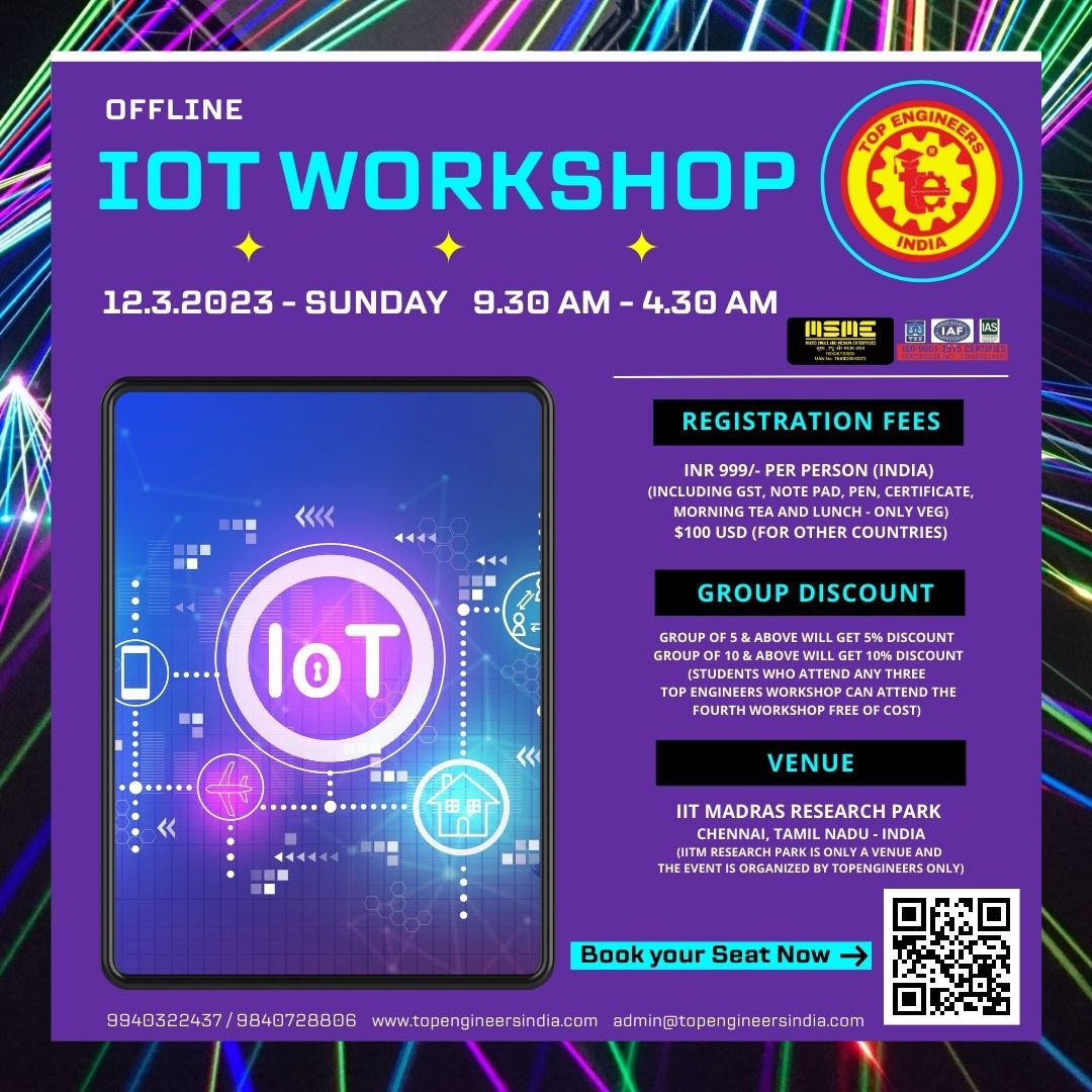 IoT Workshop 2023, Top Engineers, Workshop, Chennai