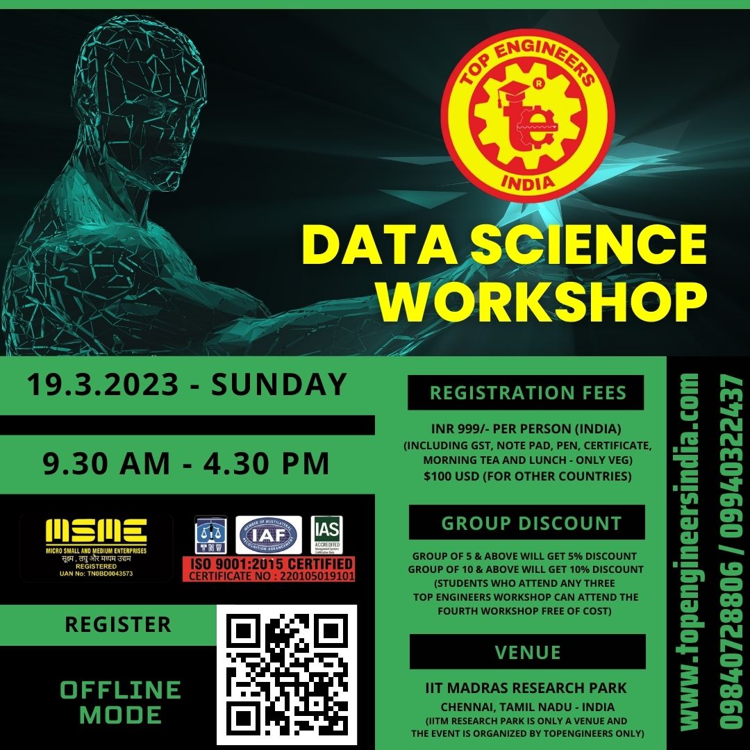 Data Science Workshop 2023, Top Engineers, Workshop, Chennai