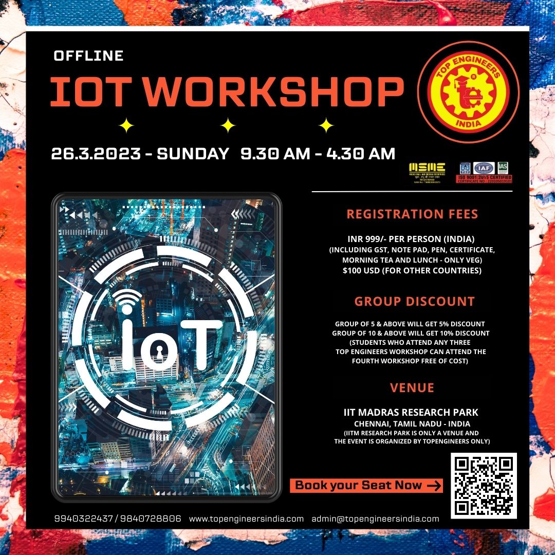 IoT Workshop 2023, Top Engineers, Workshop, Chennai
