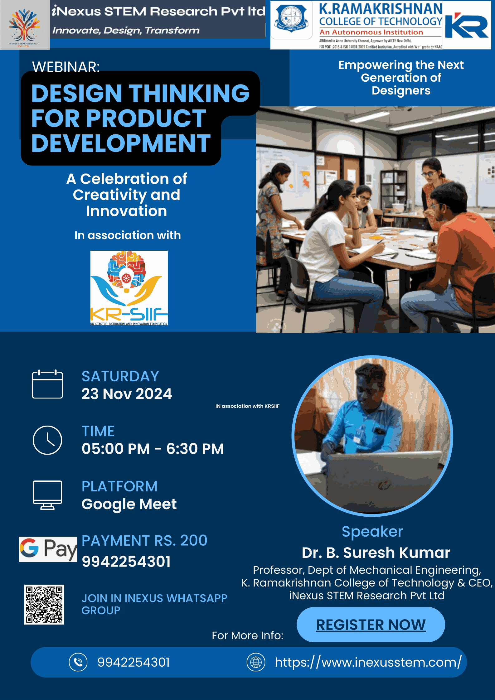 Design Thinking for Product Development 2024, K Ramakrishnan College of ...