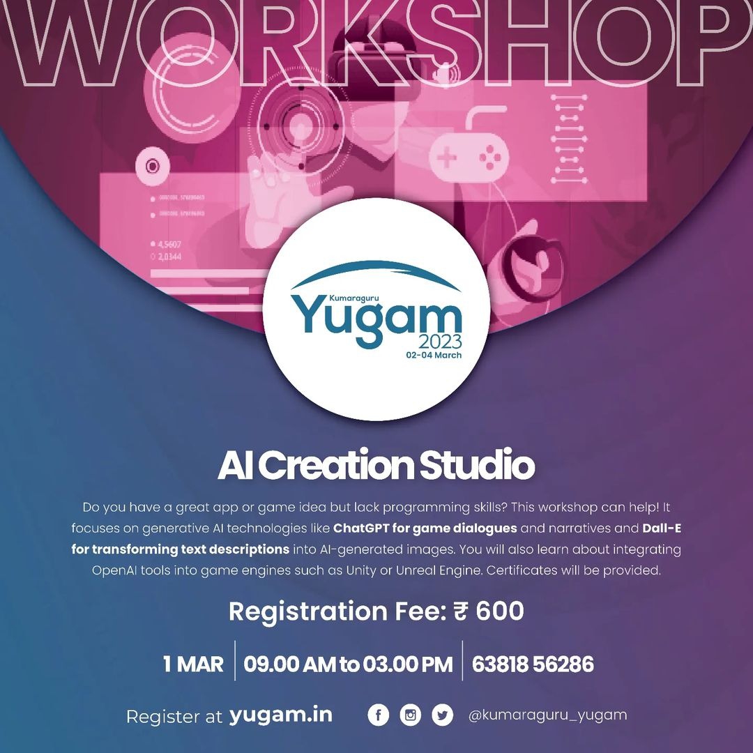AI Creation Studio 2023, Kumaraguru College of Technology, Workshop ...