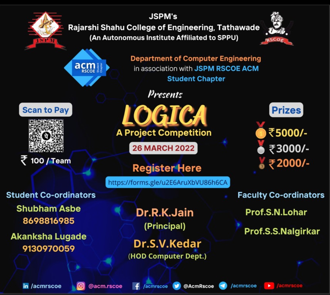 LOGICA 2022, JSPMs Rajarshi Shahu College of Engineering, Project ...