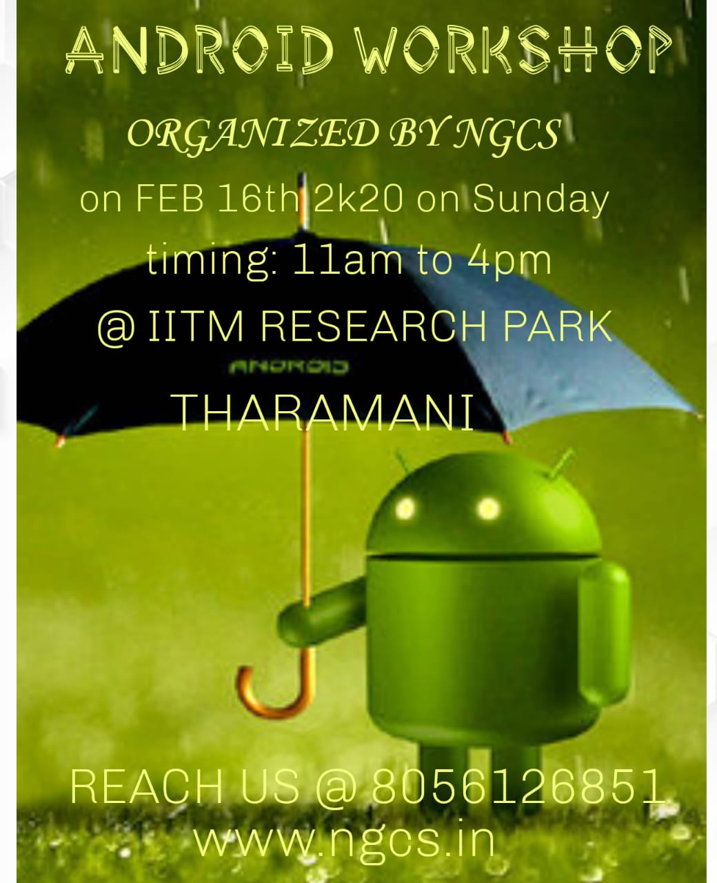 Android 2k20, NGCS, Workshop, Chennai