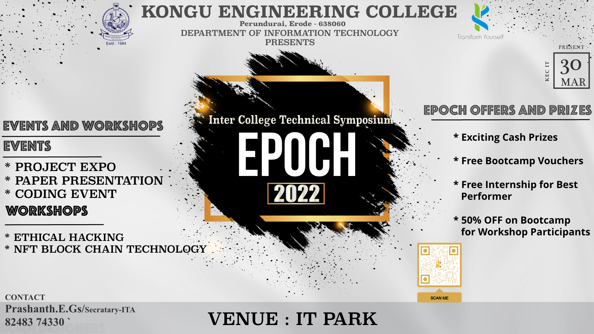 EPOCH 22, Kongu Engineering College, Technical Symposium, Erode