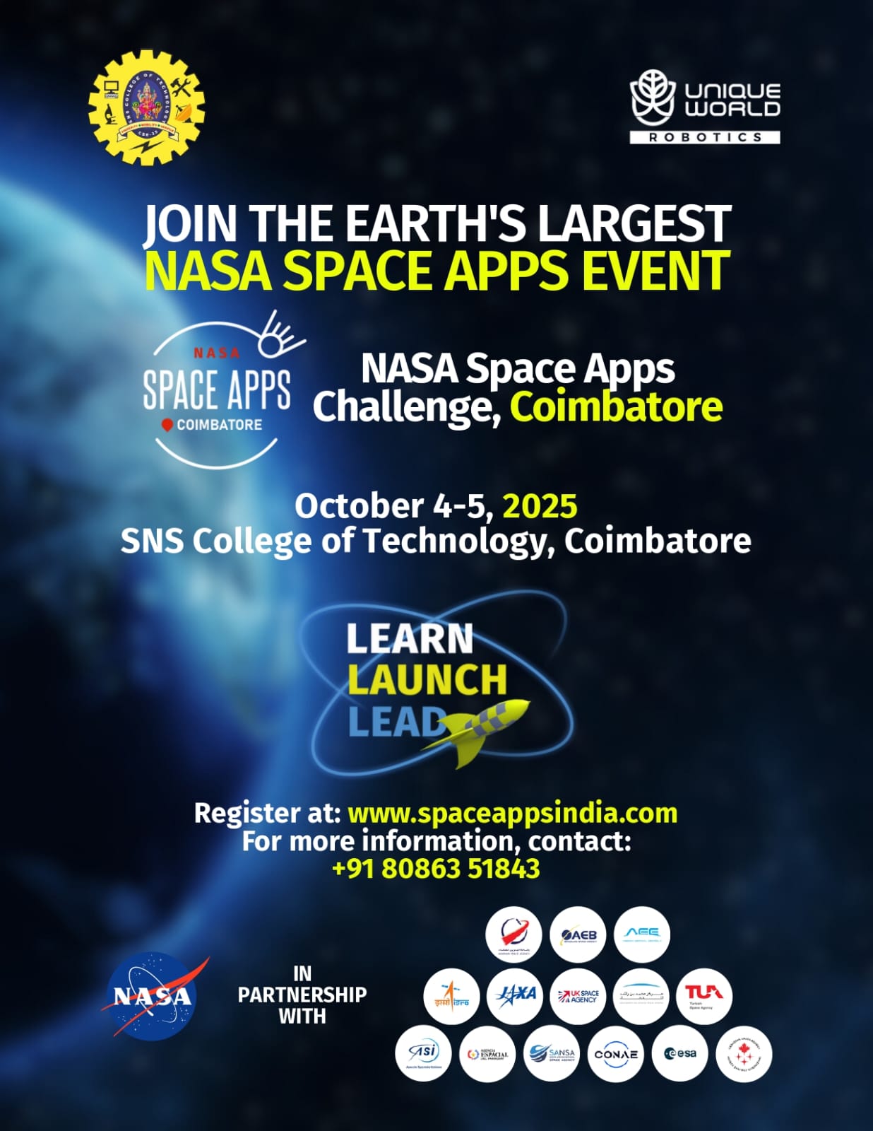 NASA SPACE APPS CHALLENGE 2K25, SNS College of Technology, Technical ...