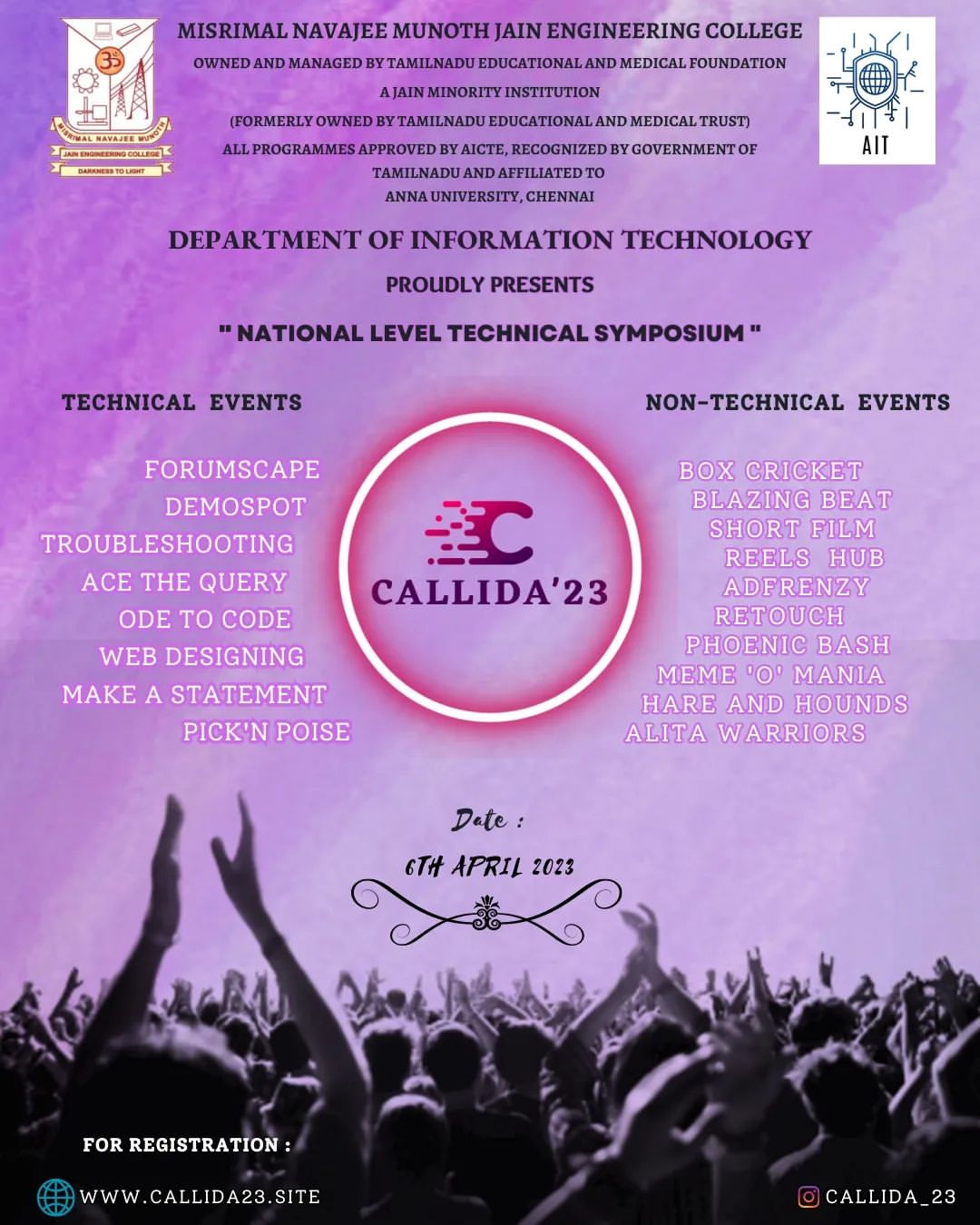 Callida 23, Misrimal Navajee Munoth Jain Engineering College, National ...