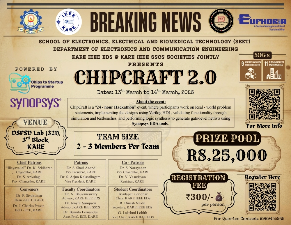 ChipCraft 2.0, Kalasalingam Academy of Research and Education, VLSI ...