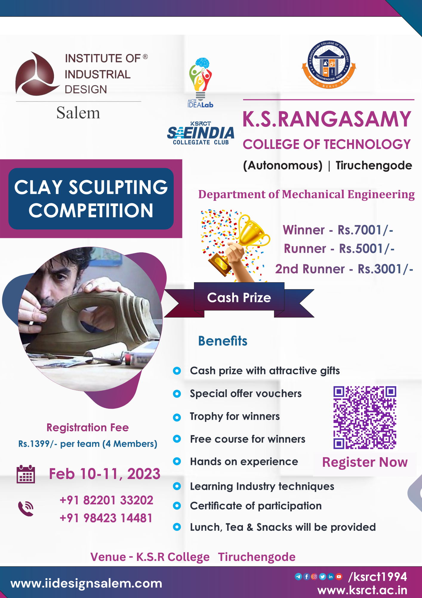 Clay Sculpting Competition 2023, KSR Institute for Engineering and ...