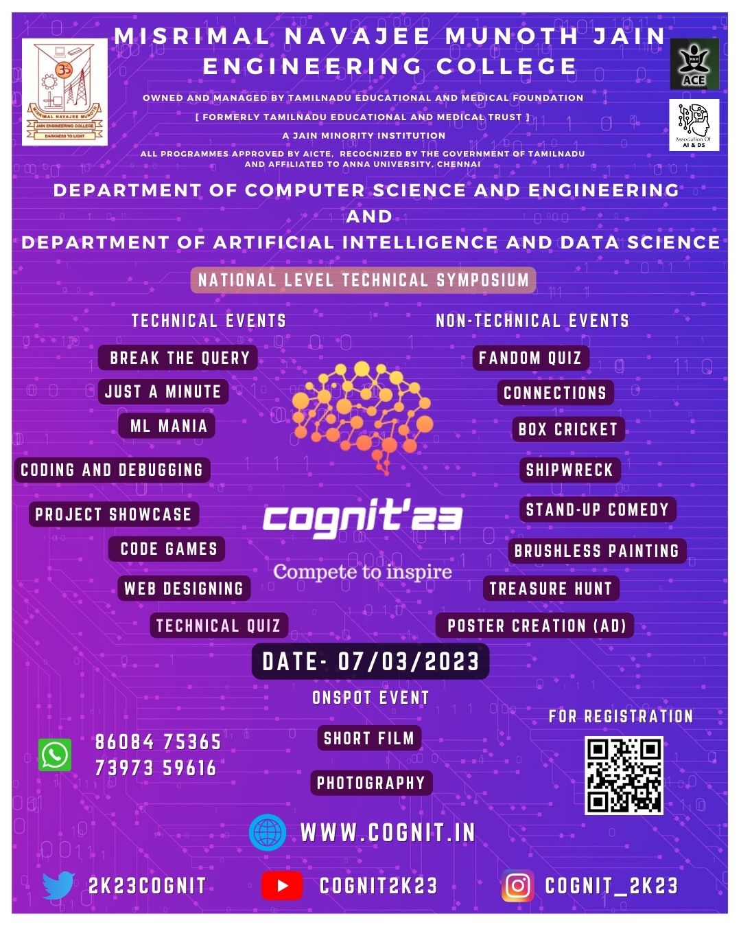 COGNIT '23, MNM Jain Engineering College, Technical Symposium, Chennai