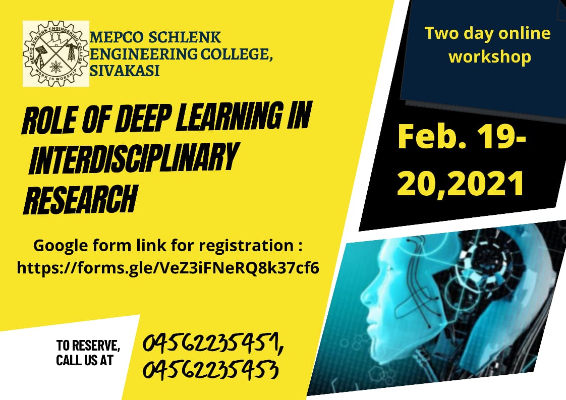 Two Day Online Workshop on Role of Deep Learning in Interdisciplinary ...