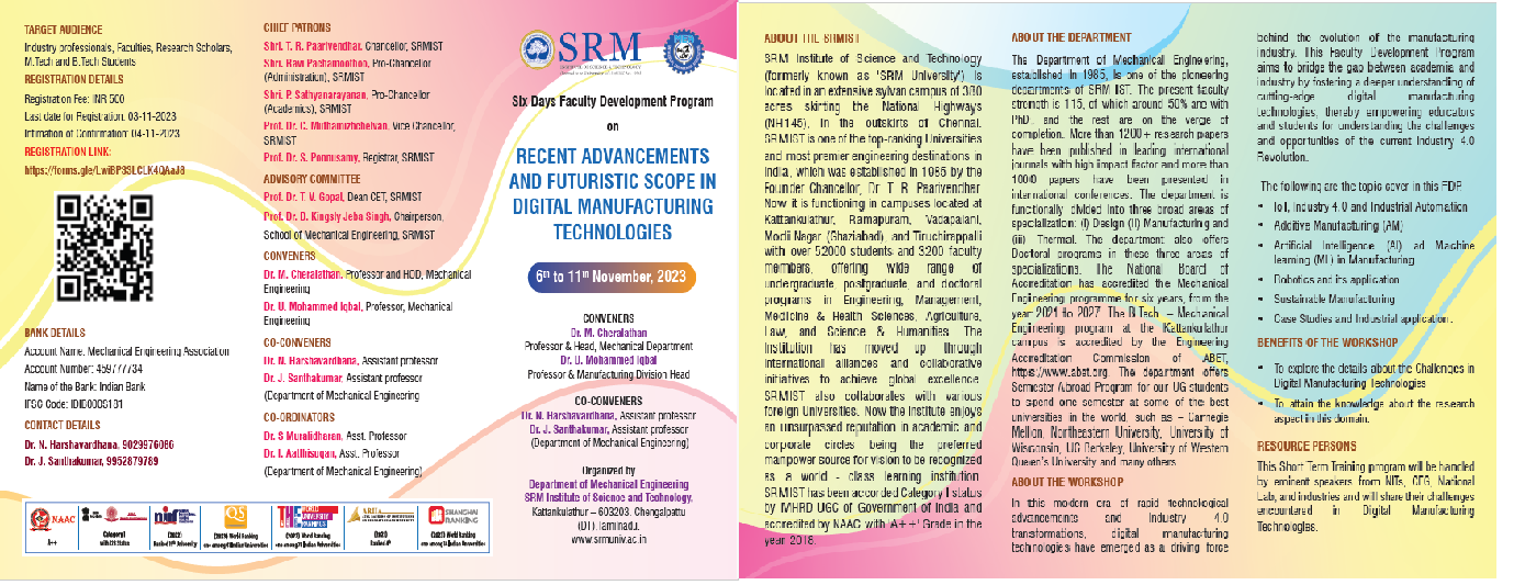 Six Days Faculty Development Programme on Recent advancements and ...
