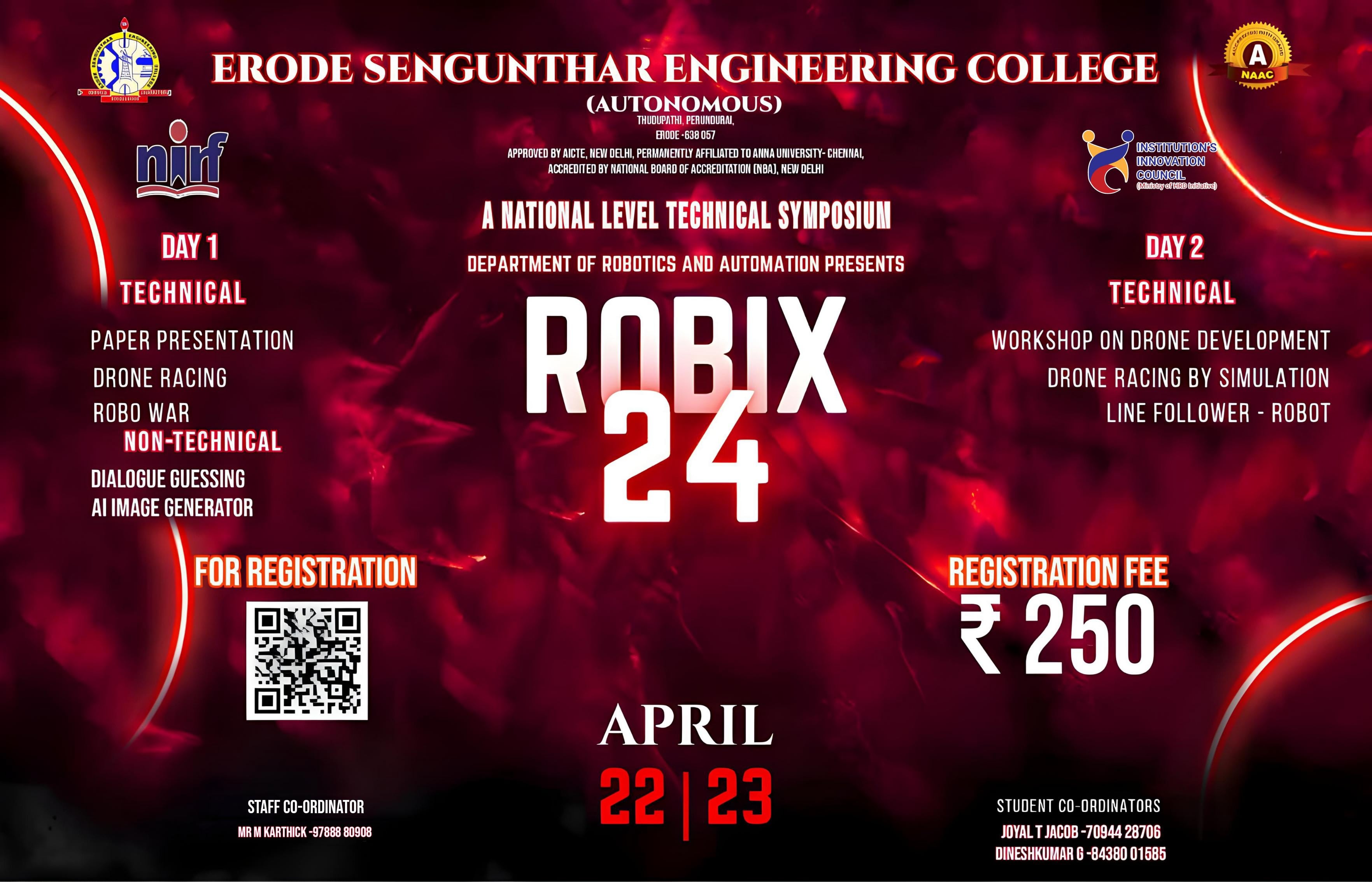 Robix 24, Erode Sengunthar Engineering College, Technical Symposium, Erode