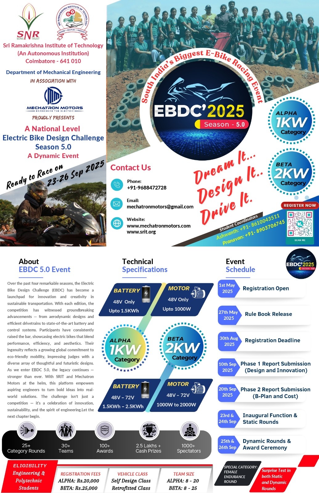 A National Level Electric Bike Design Challenge (EBDC’25), Season 5.0 ...