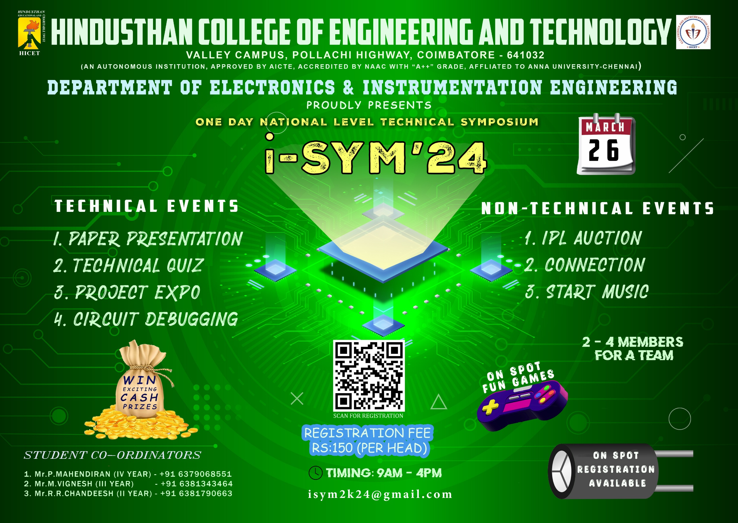 i-SYM'24, Hindusthan College of Engineering and Technology, Technical ...