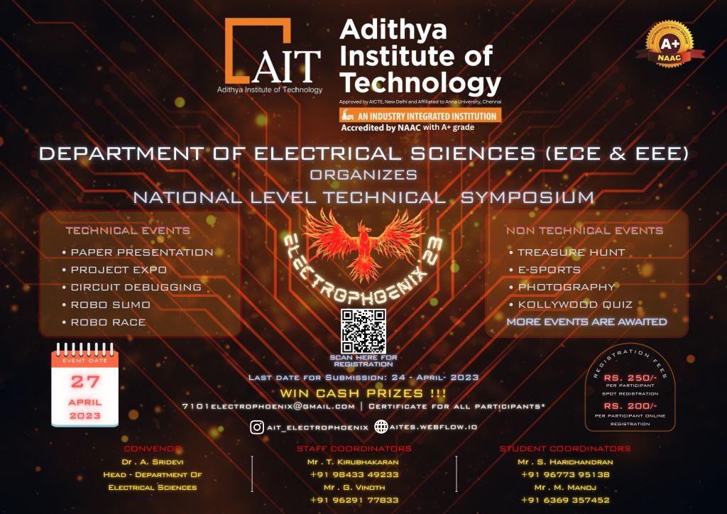 Electrophoenix 23, Adithya Institute of Technology, Technical Symposium ...
