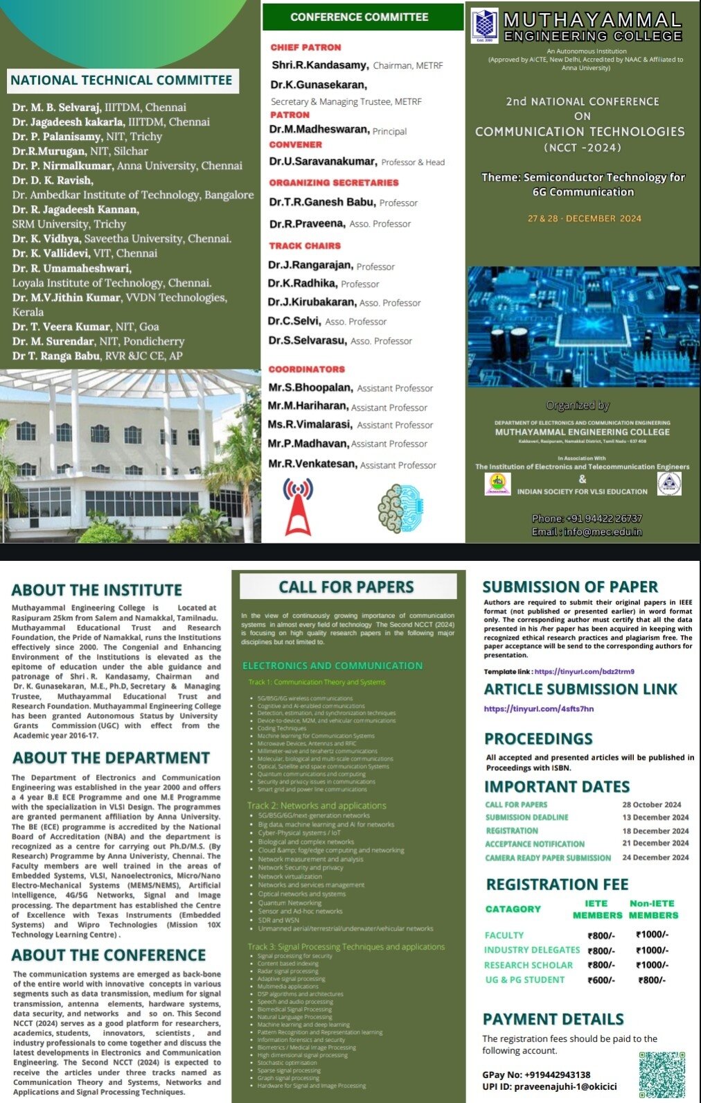 2nd National Conference on Communication Technologies (NCCT - 2024 ...