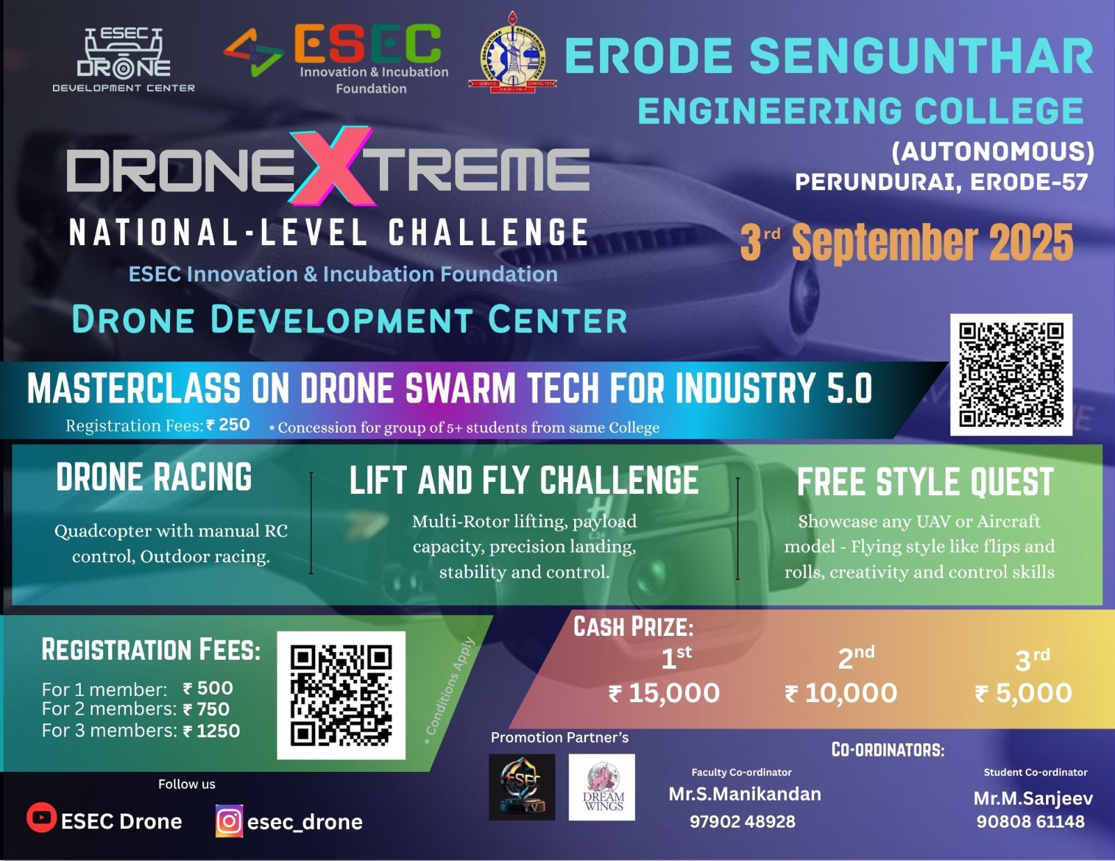 DroneXtreme 2025, Erode Sengunthar Engineering College, Technical Event ...