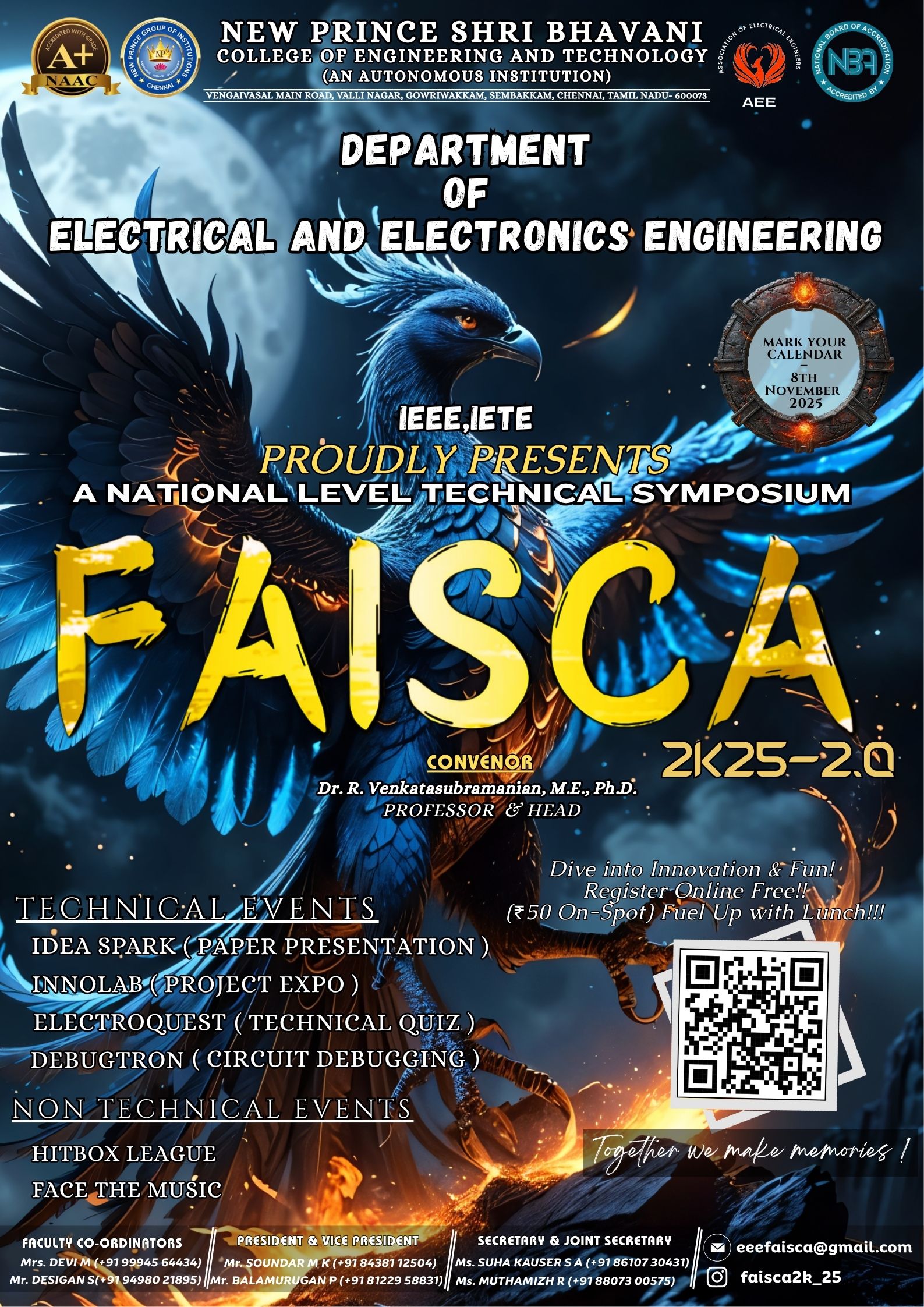 FAISCA 2k25-2.0, New Prince Shri Bhavani College of Engineering and ...