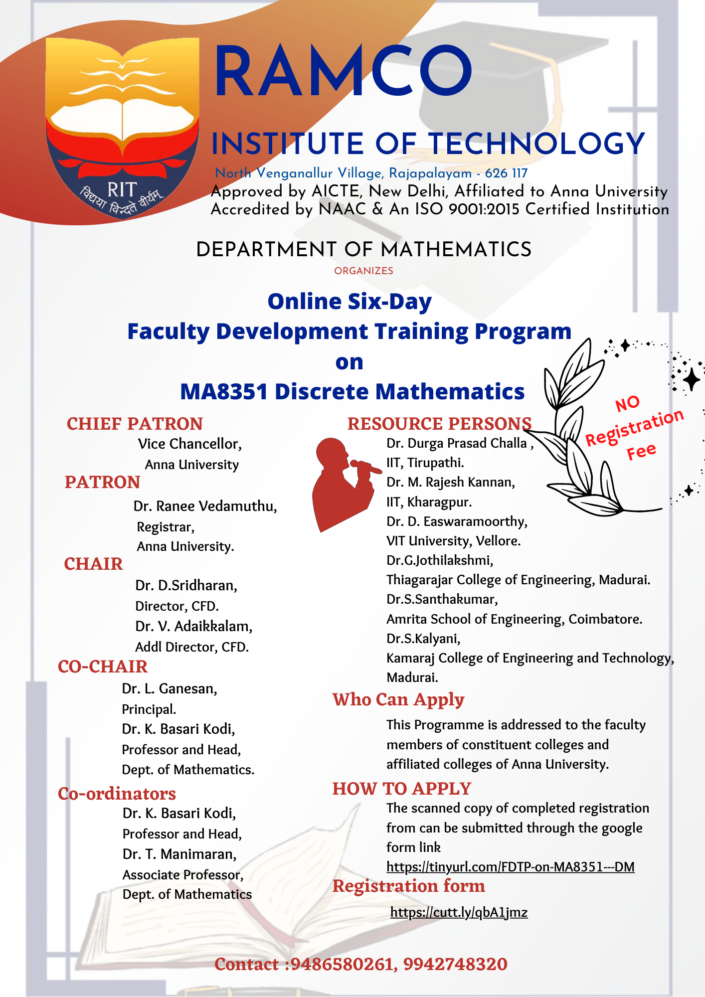 Online Six-Day FDTP on MA8351 Discrete Mathematics 2021, Ramco ...