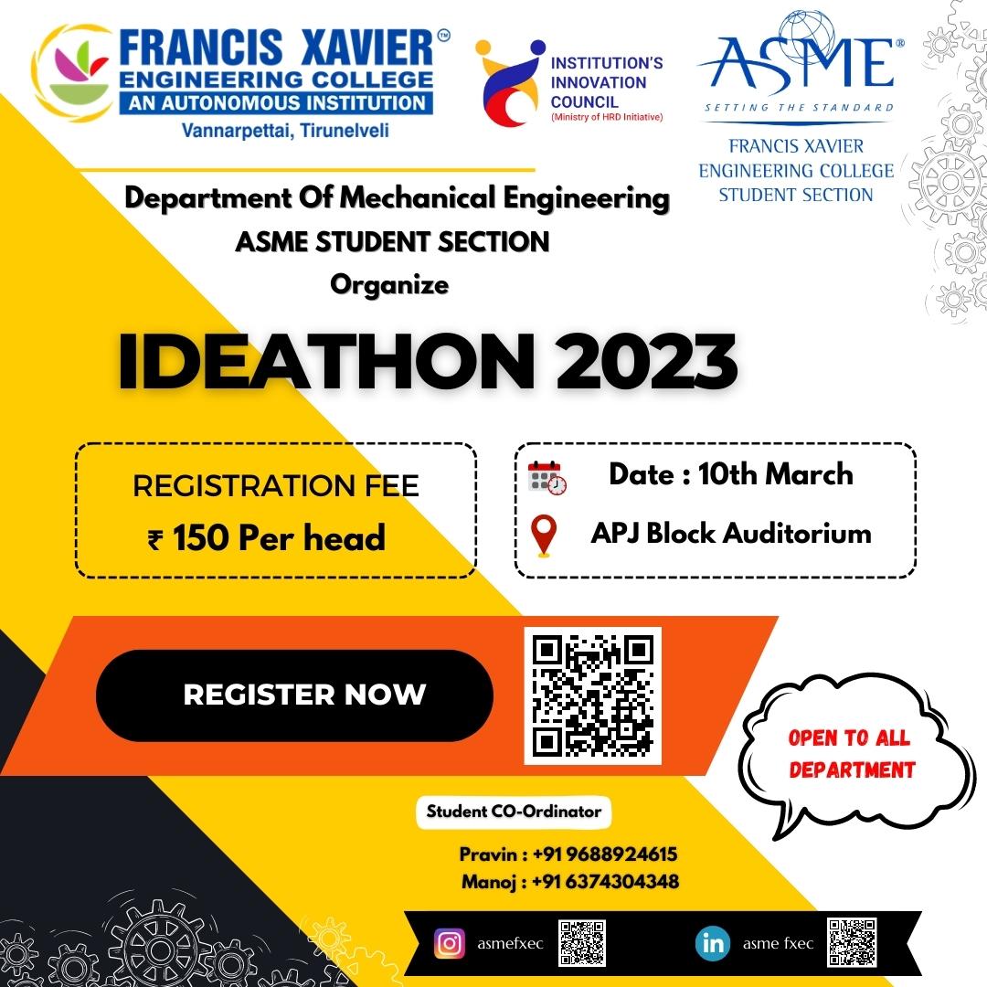 Ideathon 2023, Francis Xavier Engineering College, Technical Event ...