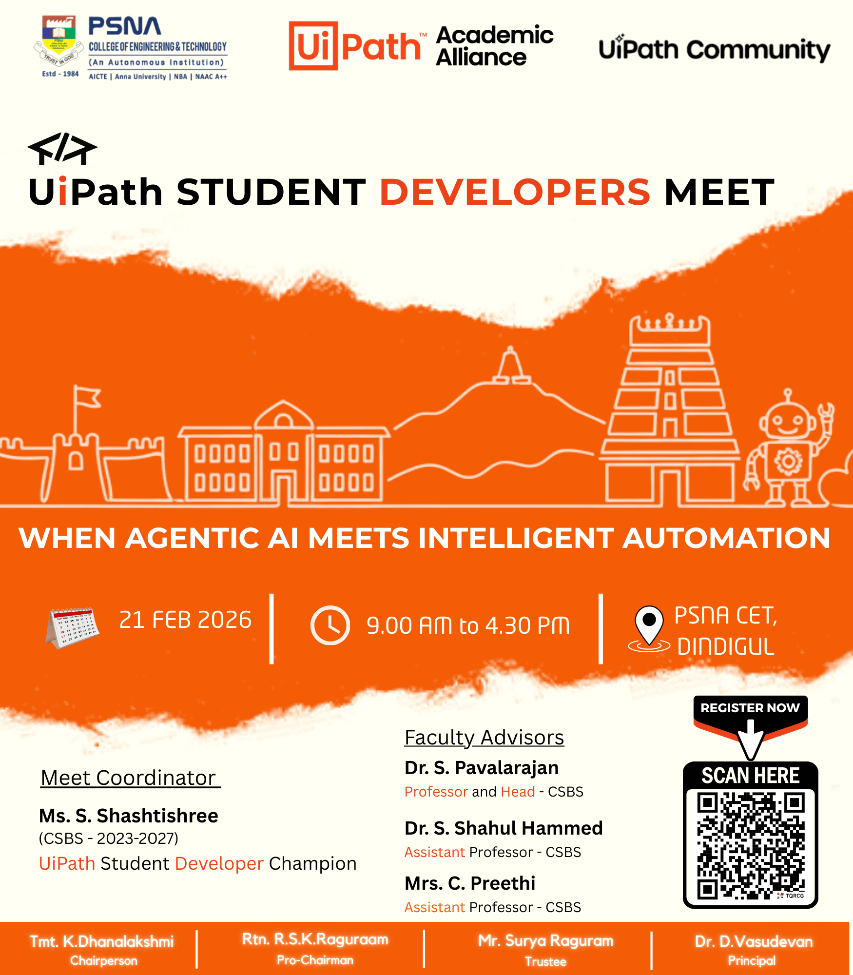 UiPath Student Developers Meet 2026, PSNA College of Engineering and ...