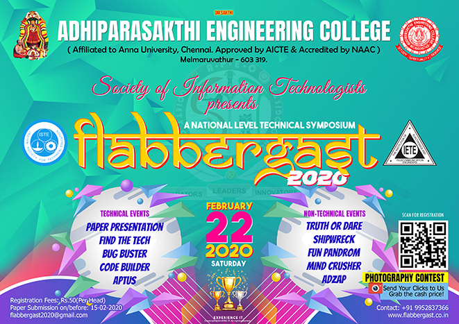 Flabbergast 2020, Adhiparasakthi Engineering College Kanchipuram ...