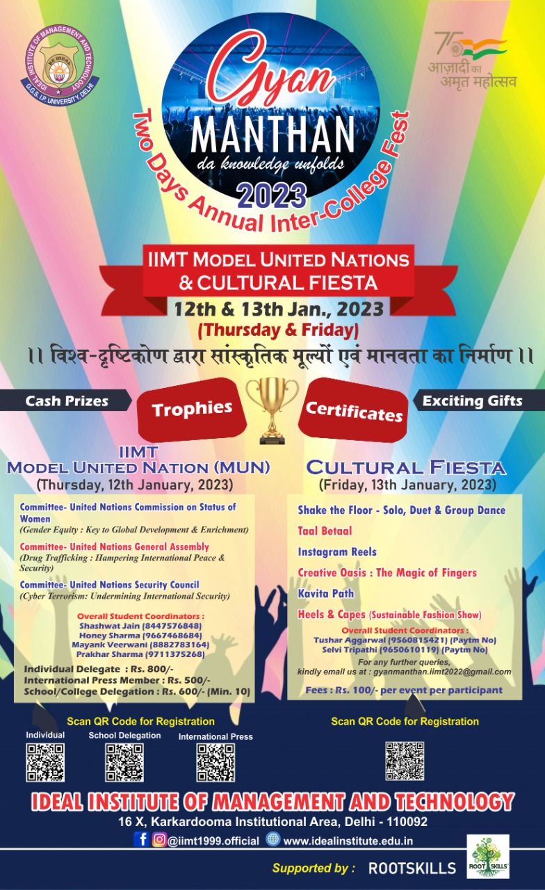 IIMT GYAN MANTHAN FEST 2023, Ideal Institute of Management and ...