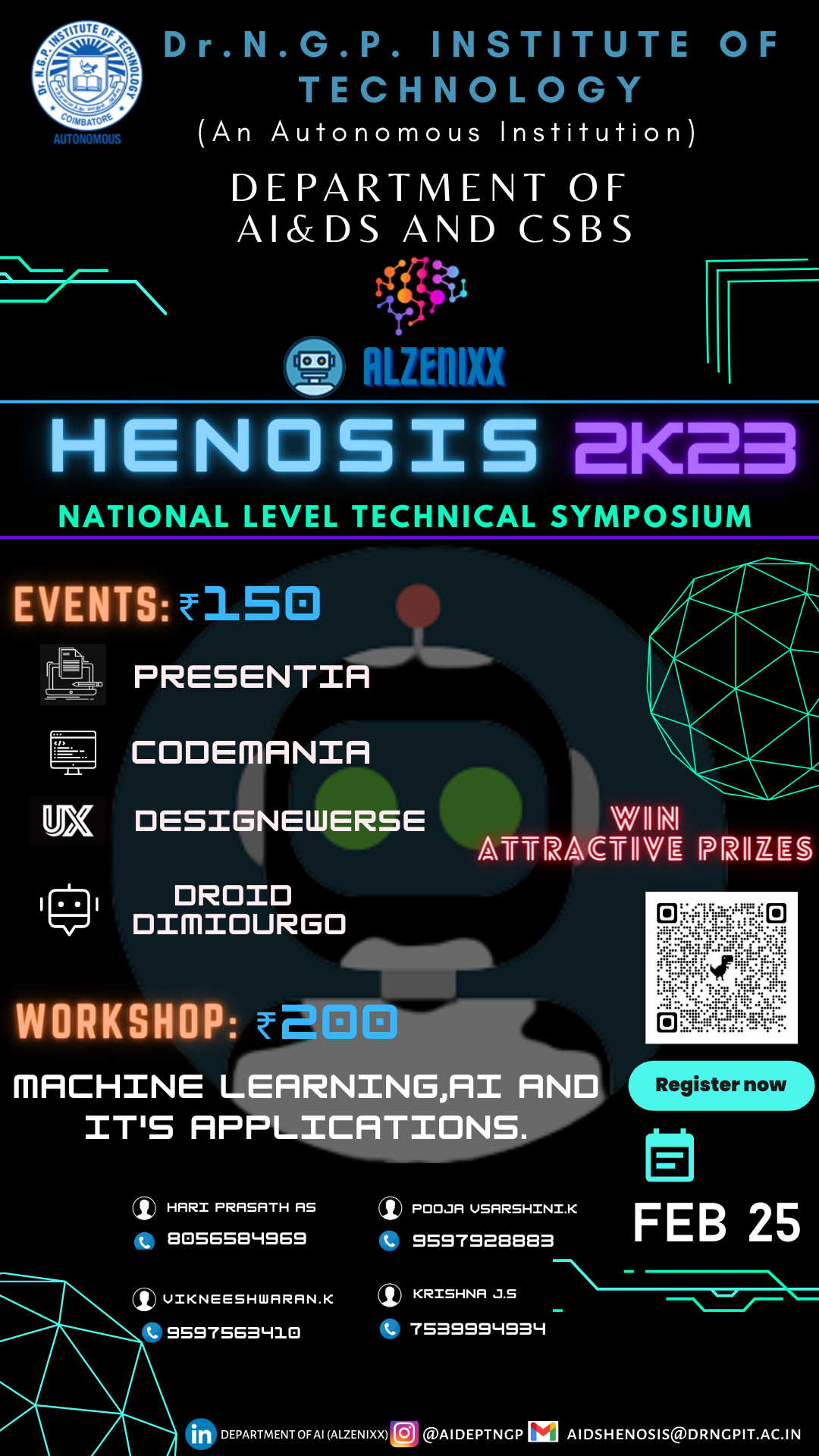 HENOSIS 2K23, Dr NGP Institute of Technology, Technical Symposium ...