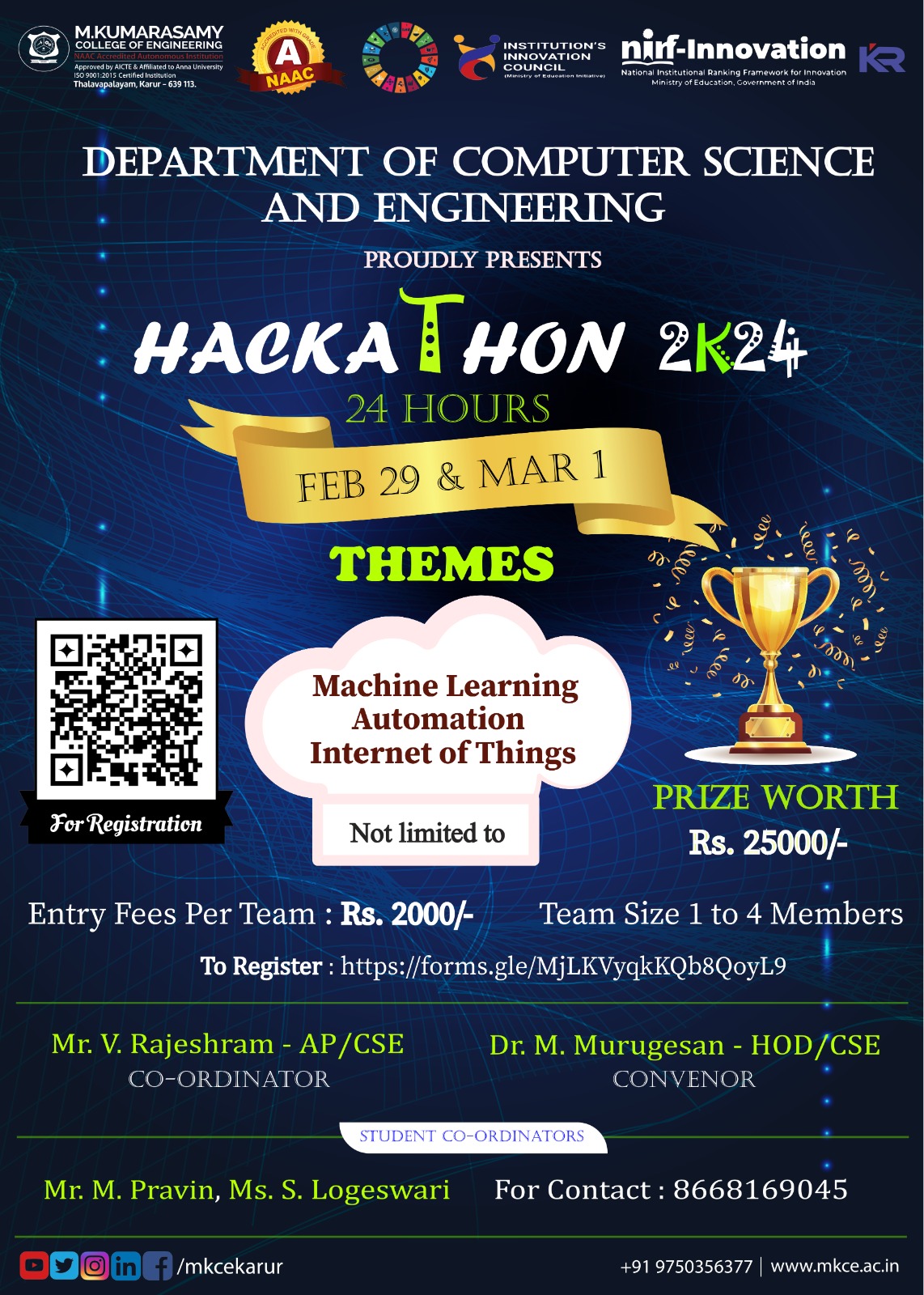 Hackathon'24, M Kumarasamy College of Engineering (Autonomous ...