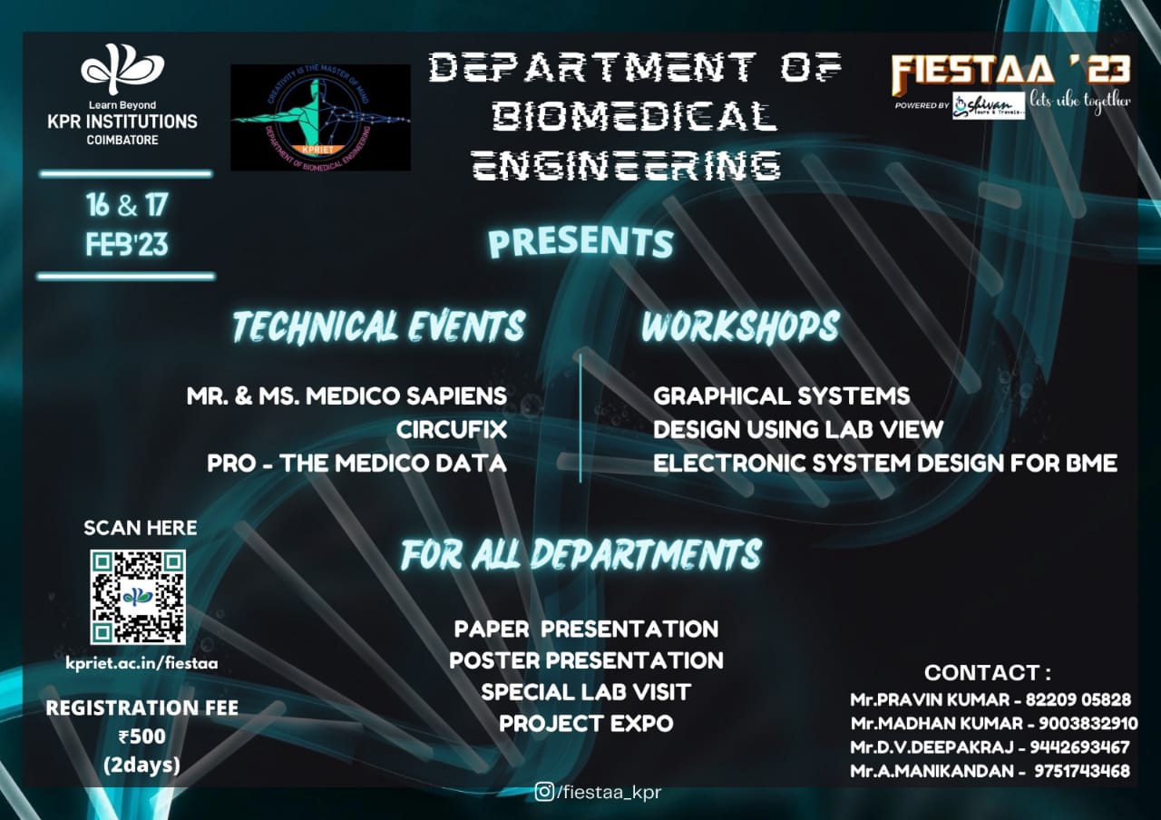 FIESTAA' 23, KPR Institute of Engineering and Technology, Biomedical ...