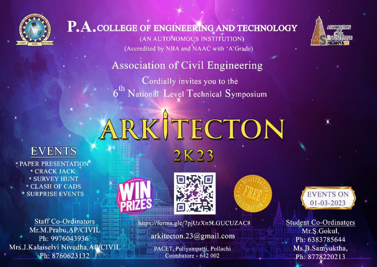 ARKITECTON 2023 PA College Of Engineering And Technology Civil ARKITECTON 2023 PA College Of Engineering And Technology Civil
