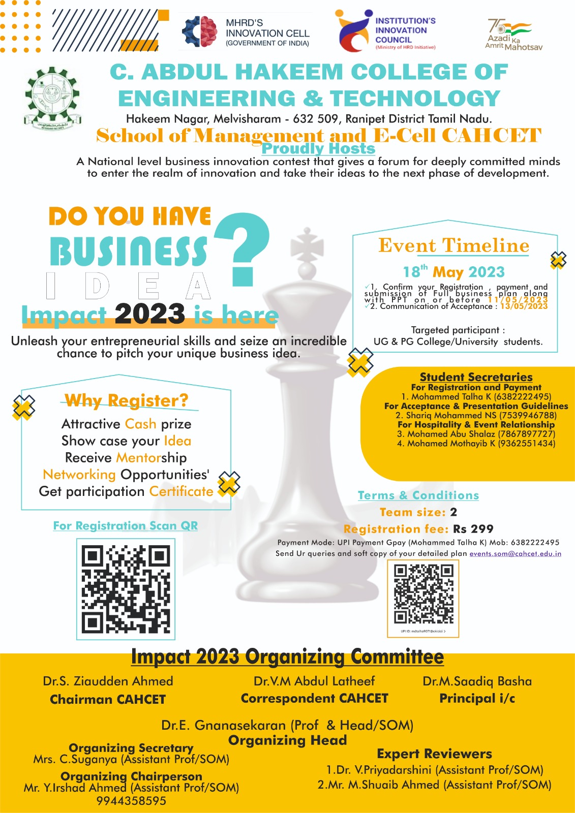 IMPACT 2023, C Abdul Hakeem College of Engineering and Technology ...