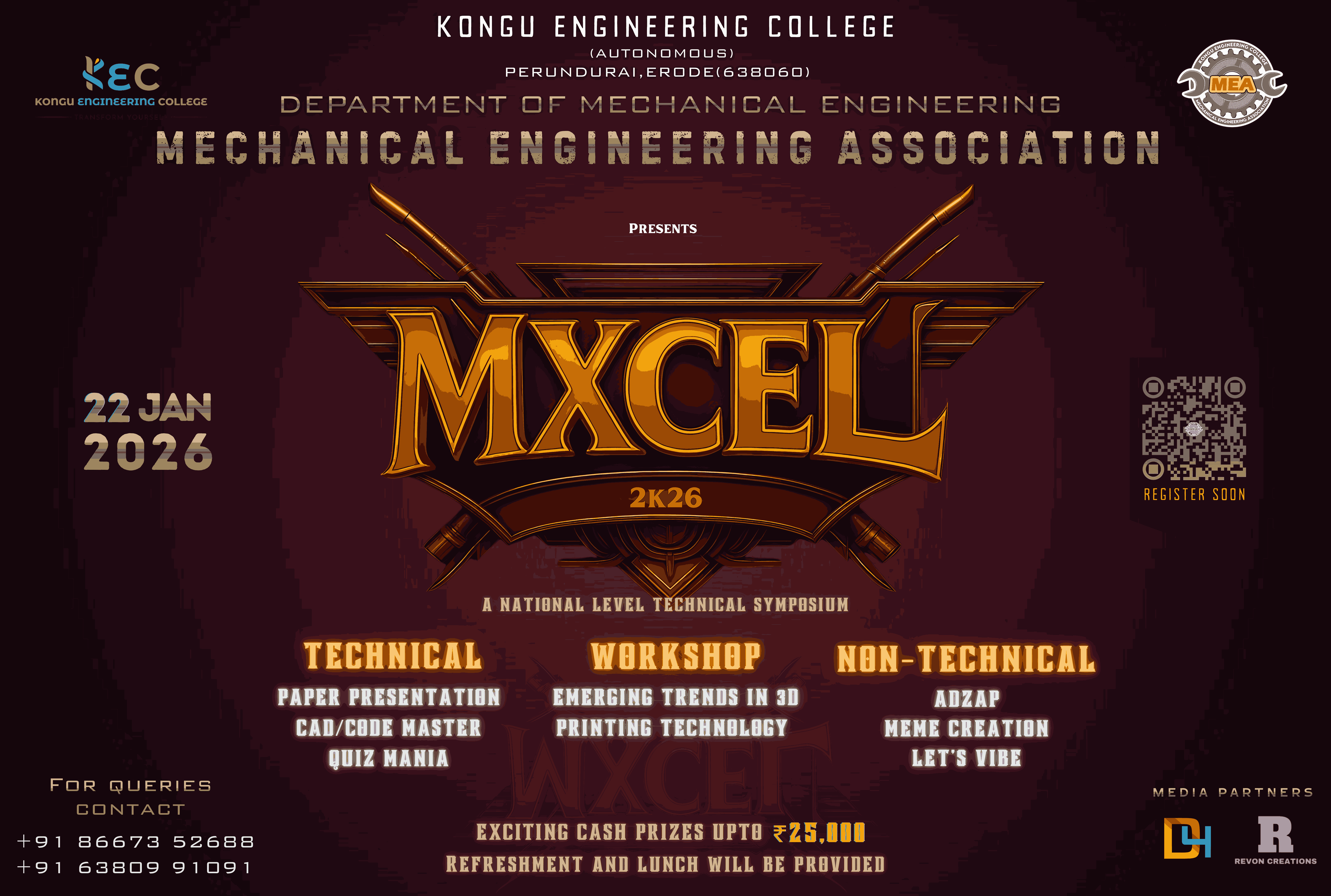 MXCEL 2K26, Kongu Engineering College, National Level Technical ...