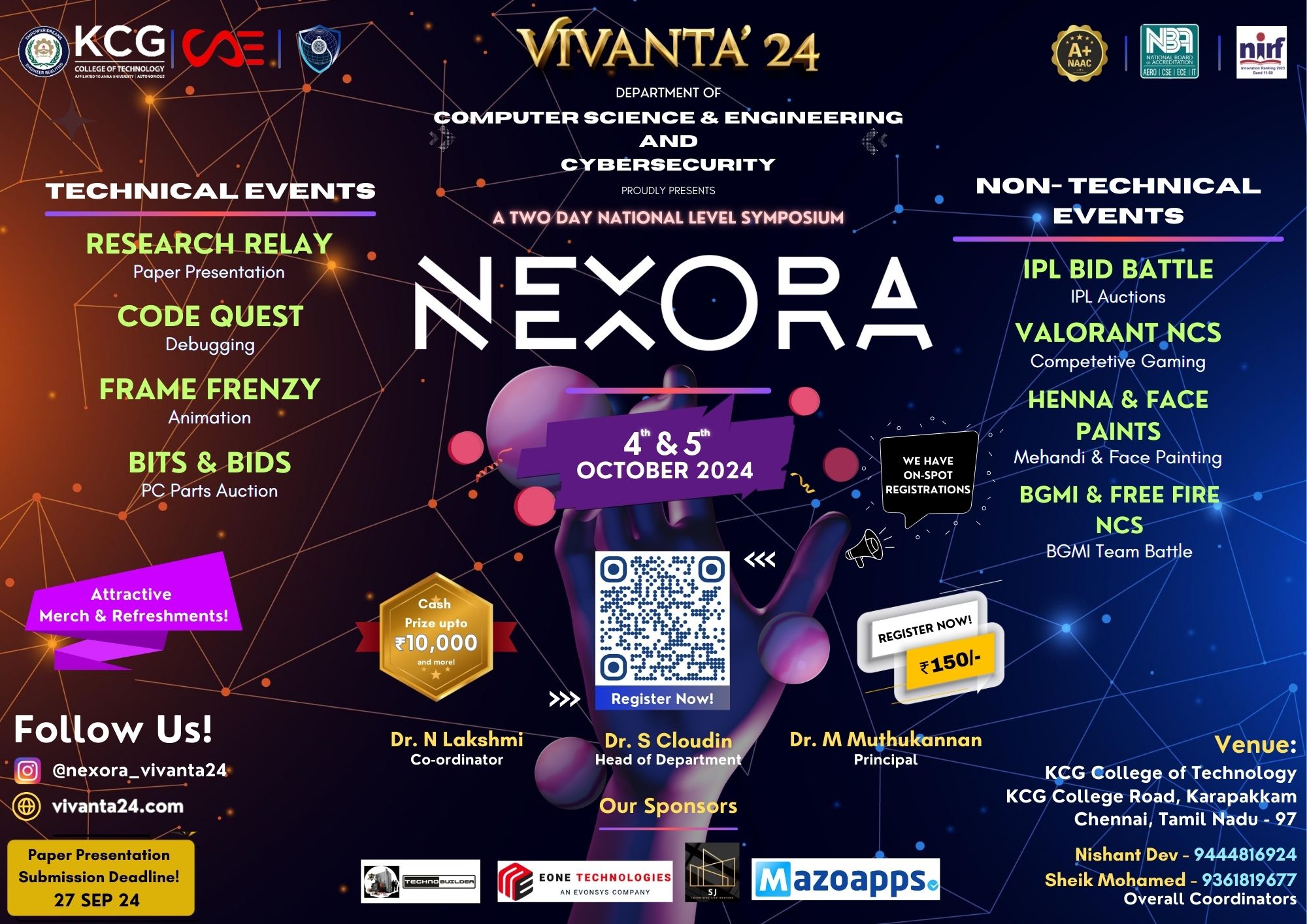 NEXORA 2024, KCG College of Technology, National Level Technical ...