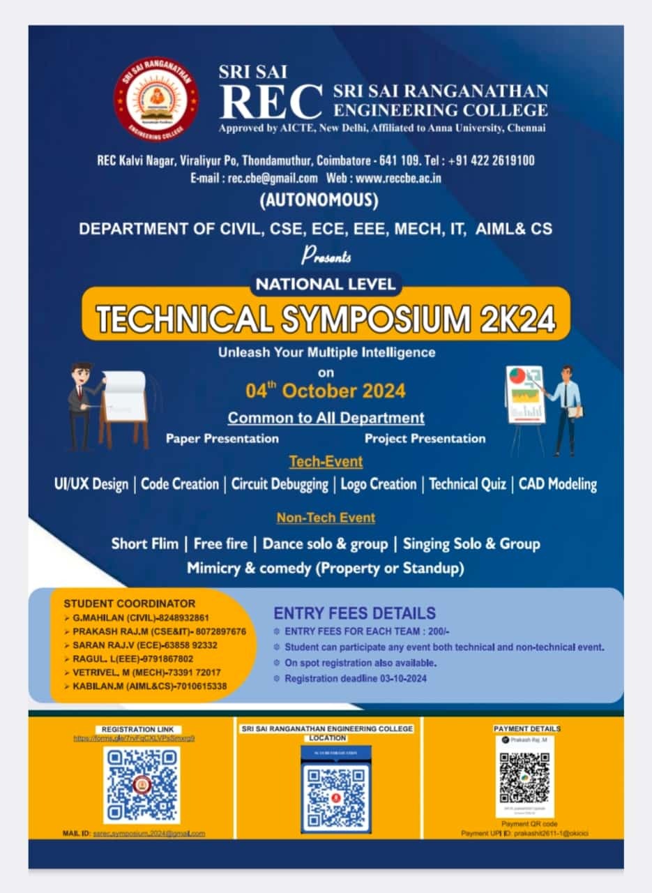 National Level Technical Symposium 2024, Sri Sai Ranganathan ...