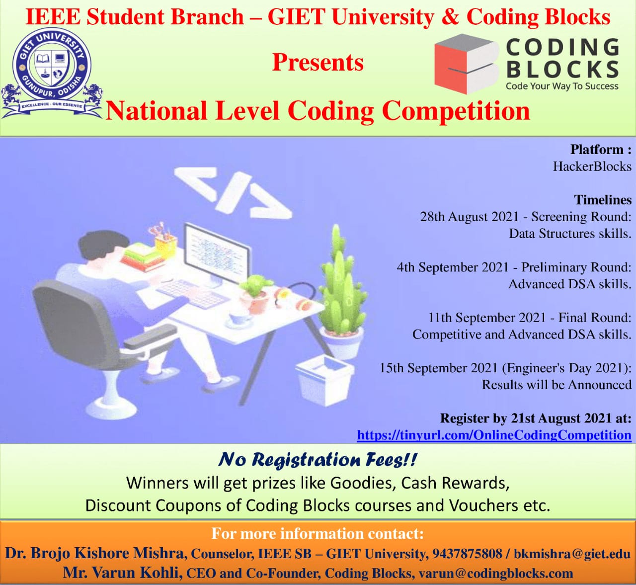National Level Coding Competition 2021, Gandhi Institute of Engineering ...