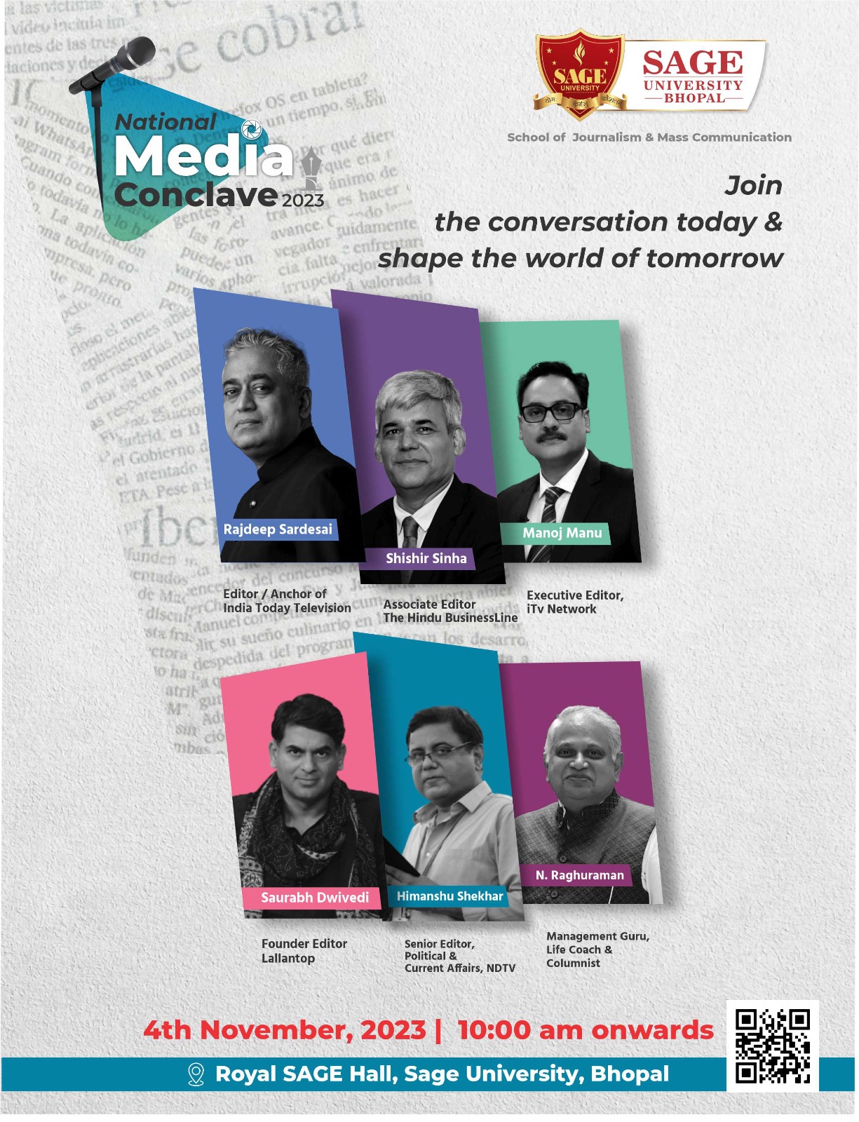 National Media Conclave 2023, Sage University Bhopal Campus, Conclave ...