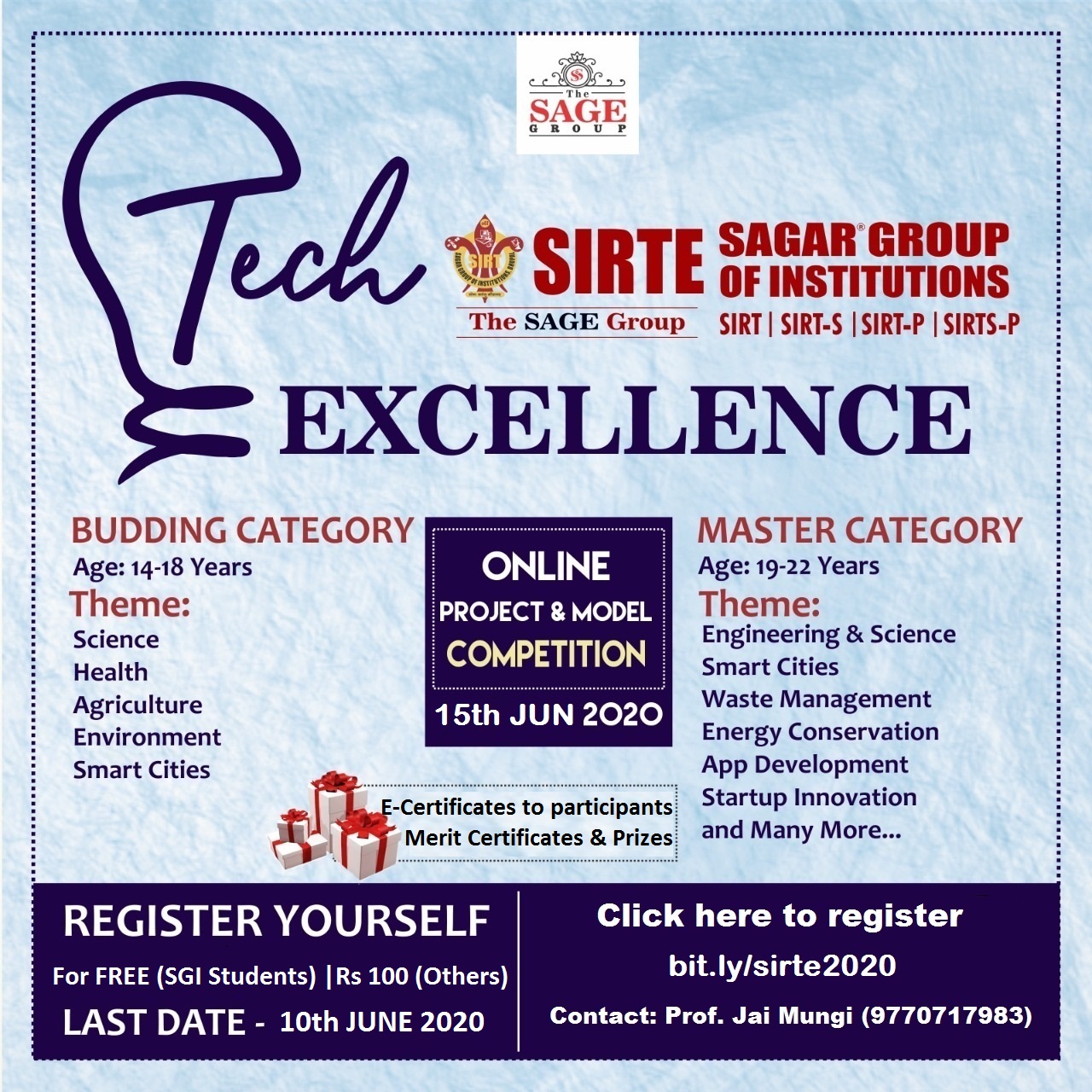 Online Project and Model Competition - Tech-Excellence 2020, Sagar ...