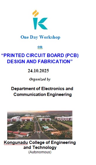 PCB WORKSHOP 2025, Kongunadu College of Engineering and Technology ...