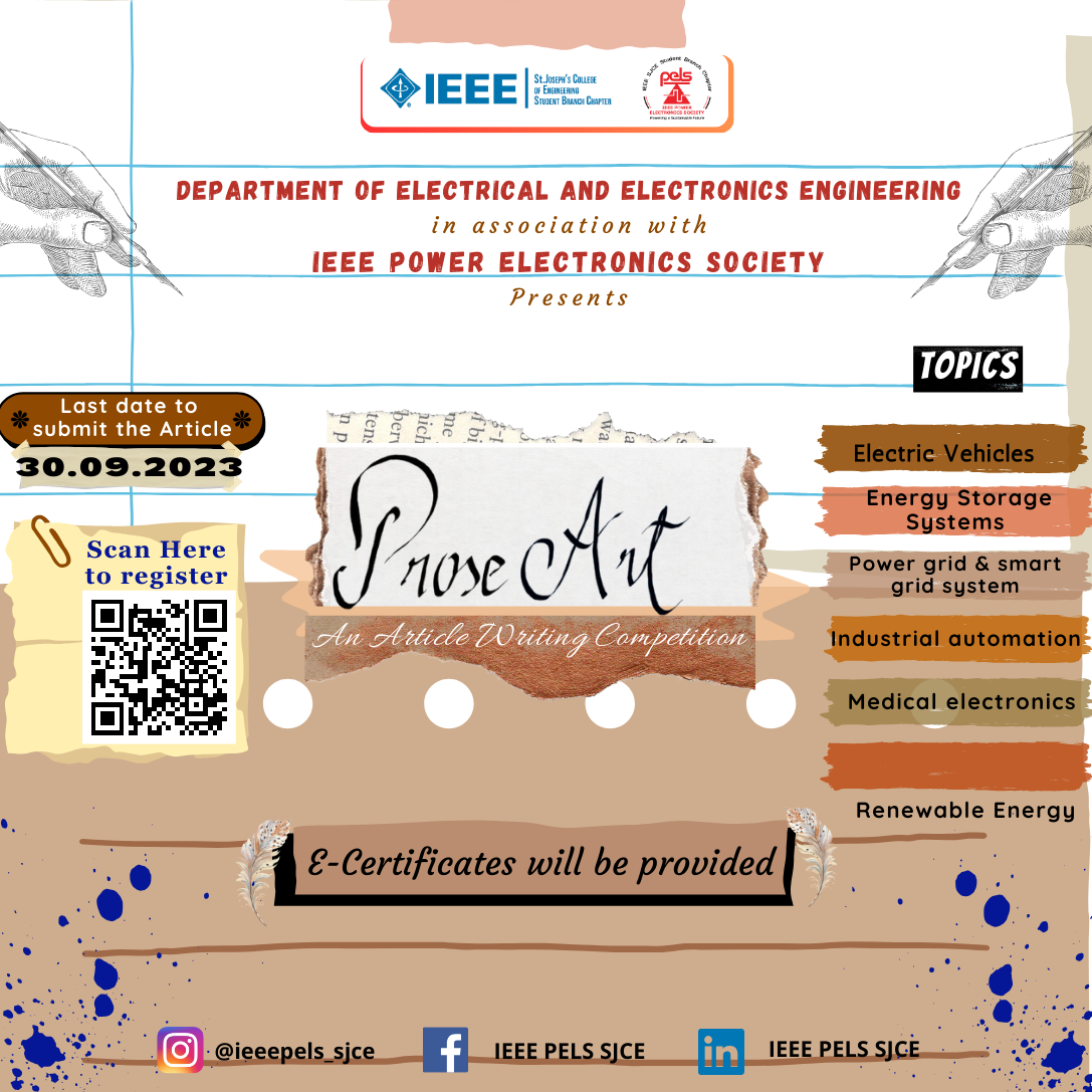 PROSE ART 2023, St. Joseph's College of Engineering, Article Writing ...