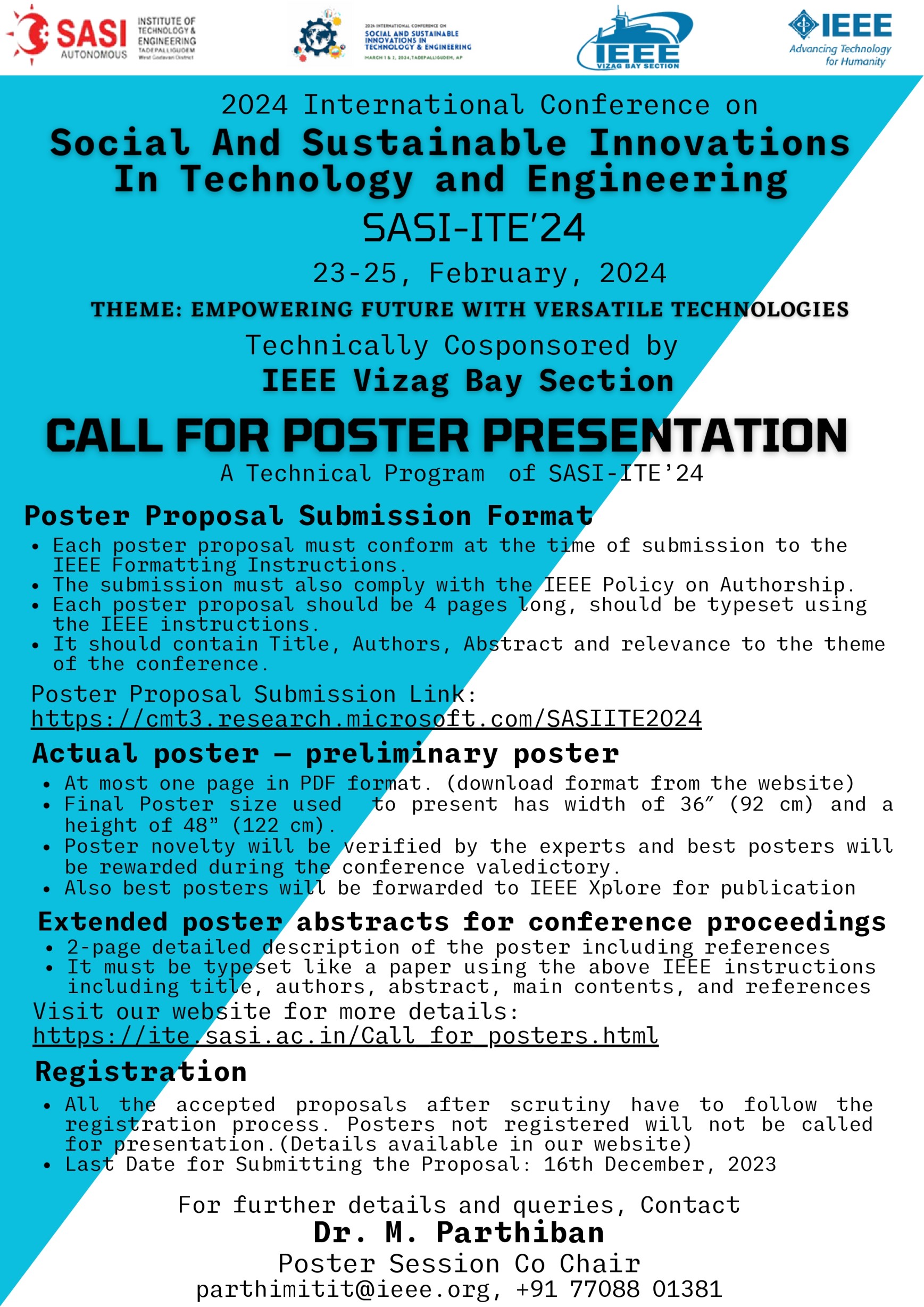 IEEE International Conference Poster Presentation SASI-ITE'24, Sasi ...