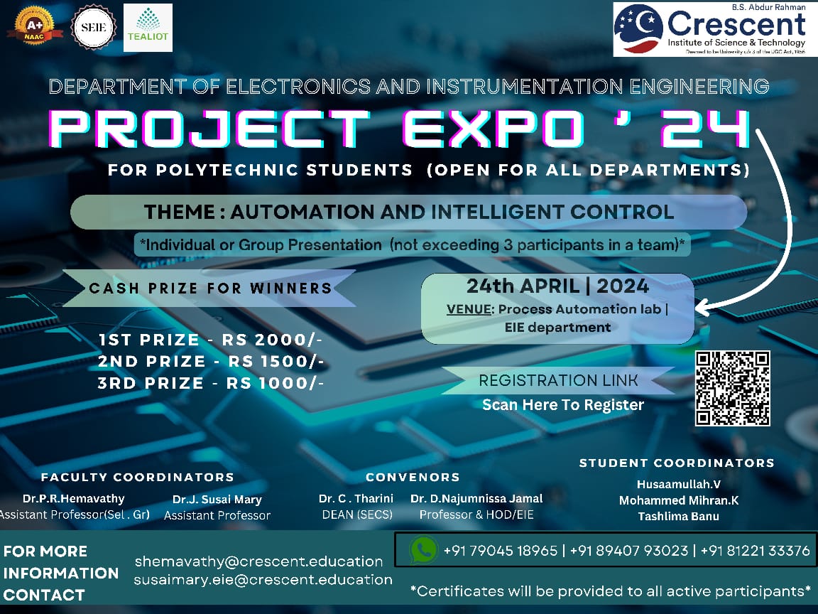 Project Expo 24, BS Abdur Rahman Crescent Institute of Science and ...