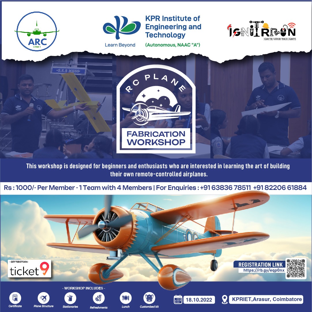 Rc Plane Fabrication Workshop 2024, KPR Institute of Engineering and ...