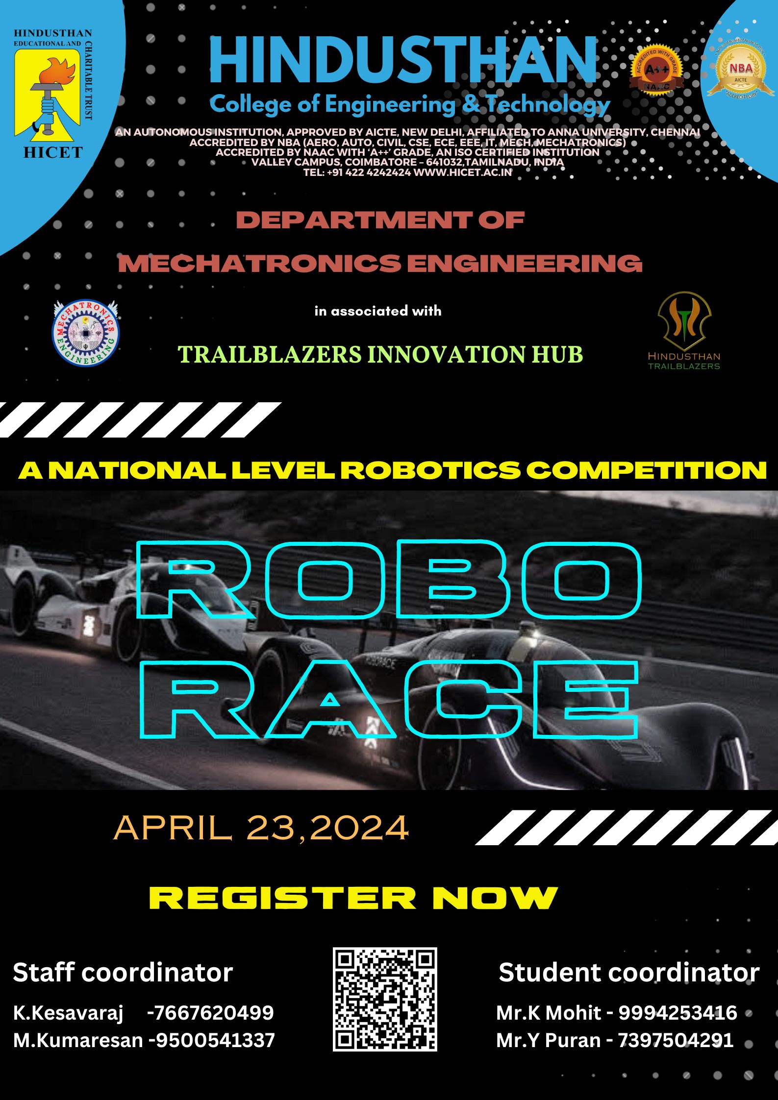 ROBO RACE 2024, Hindusthan College of Engineering and Technology ...