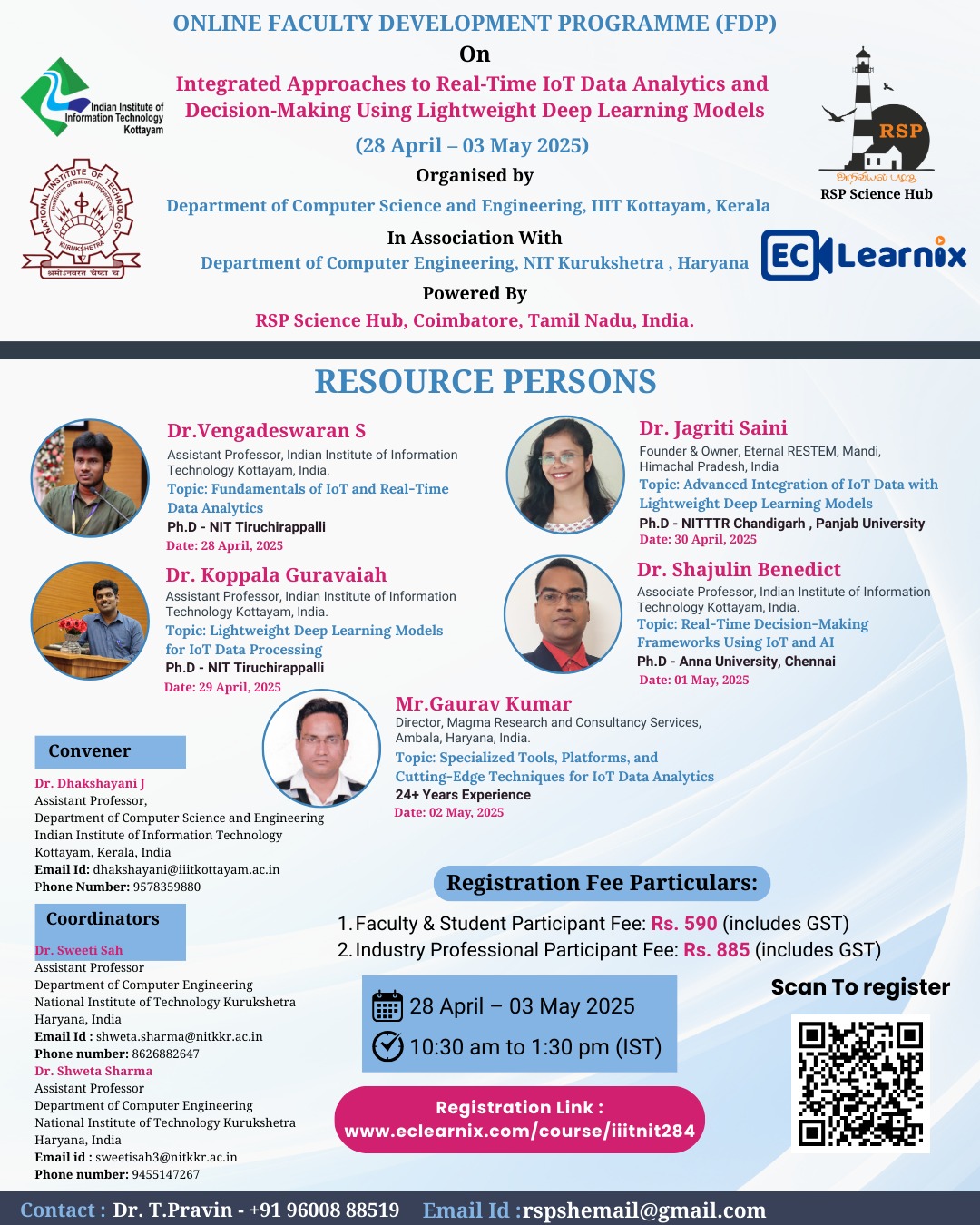 One week FDP On Integrated Approaches to Real-Time IoT Data Analytics ...