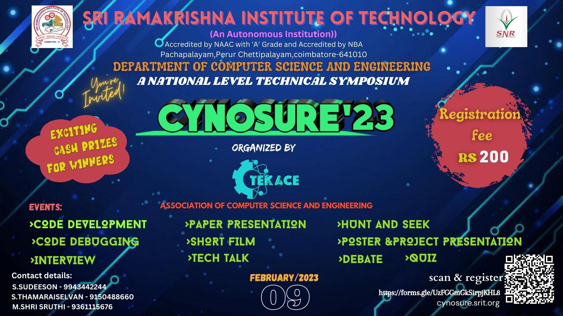Cynosure'23, Sri Ramakrishna Institute of Technology, CSE Technical ...