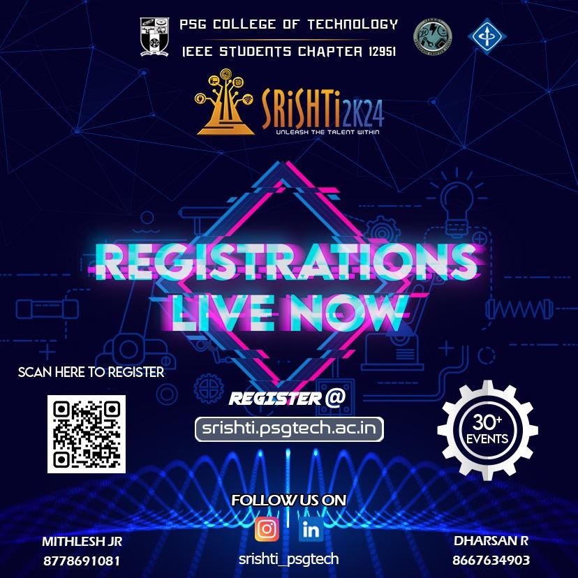 SRiSHTi 2k24, PSG College of Technology, National Level Technical ...